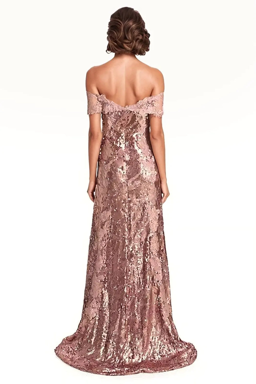 Off The Shoulder Sequin Gown